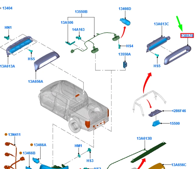 FORD RANGER T6 MK3 Rear High Level Brake Light Lamp Cover 5258058 NEW ...