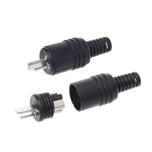 2 PIN CONNECTOR 2 Pin Black DIN Plug Docking Plug Screw Terminals ...