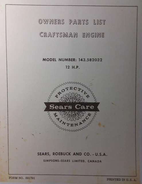 SEARS GARDEN TRAKTOR 12 PS Tecumseh HH120 Motor Besitzer & Teile ...