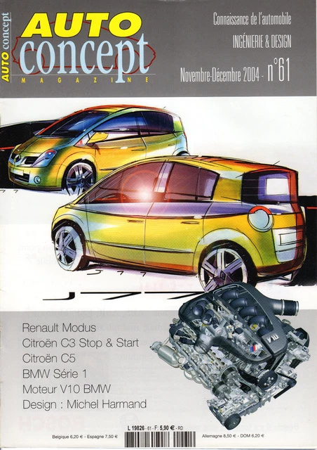 MAGAZINE AUTO CONCEPT No 61 11/12 2004 Renault Modus Citroen C3 C5 BMW ...