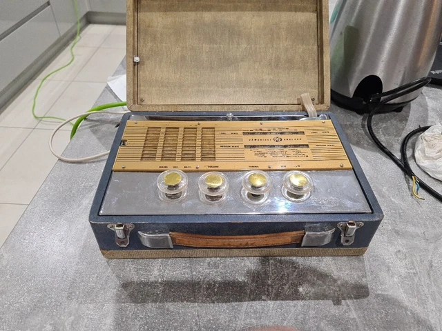 VINTAGE PORTABLE VALVE radio PYE model P131MBQ Jewel Case 1950s spare ...