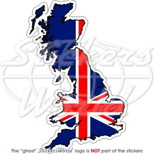 GREAT BRITAIN MAP-FLAG, GB Map-Flag Car Sticker, Vinyl Sticker £4.32 ...