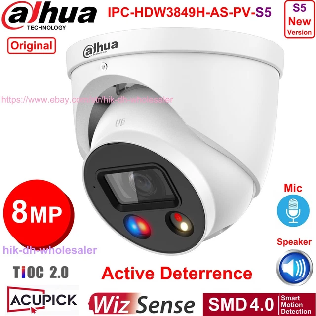 CÁMARA POE DAHUA IPC-HDW3849H-AS-PV-S5 8MP TiOC2.0 disuasión activa audio bidireccional EUR 152 ...