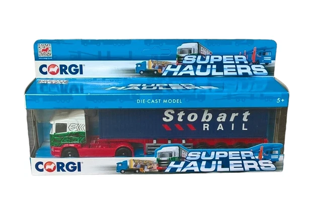 CORGI SUPER HAULERS Stobart Rail Skeletal Container Truck TY86650 1:64 ...