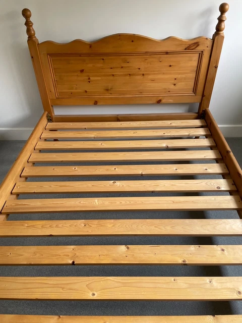 BEAUTIFUL NATURAL WAXED Pine Double Bed Frame £49.58 - PicClick UK