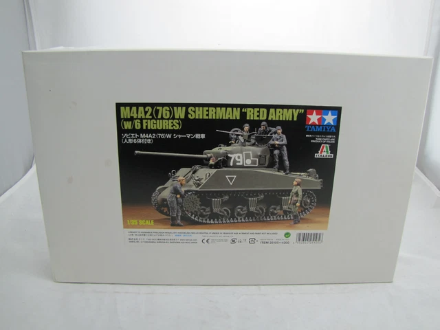 TAMIYA 25105 M4A2 (76)W Sherman Red Army w/6 Figures 1:35 EUR 38,90 ...