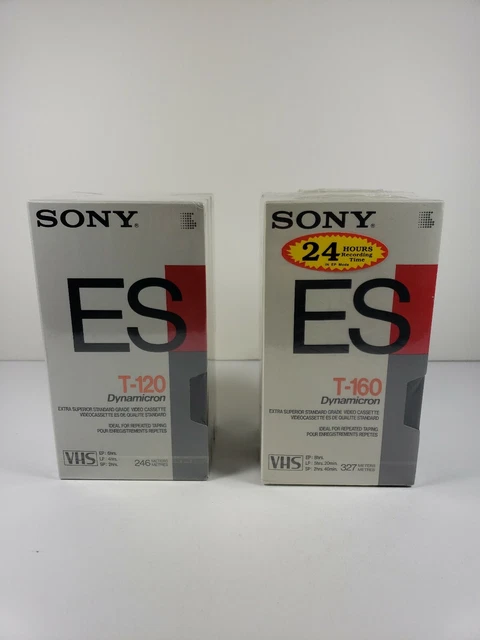 BANDES VHS DYNAMICRON Sony ES T-120 et T-160 ; neuves ; 3 de chacune ; scellées en usine EUR 21 ...