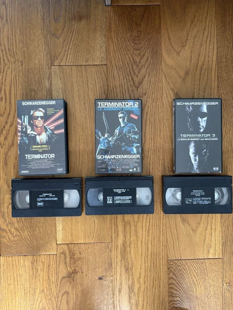 LOT RARE 3 VHS Vintage Terminator 1-2-3 Arnold Schwarzenegger Film K7 ...