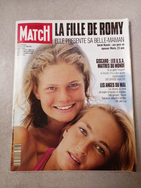 PARIS MATCH N°2203 15 août 1991 Sylvie Vartan Marilyn Monroe Romy Schneider L28 EUR 3,50 ...