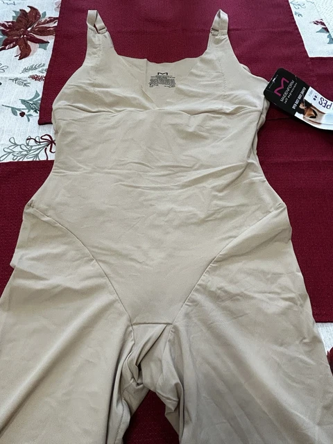 MAIDENFORM OPEN BUST Firm Control Shapewear Body Shaper Bodysuit Beige ...