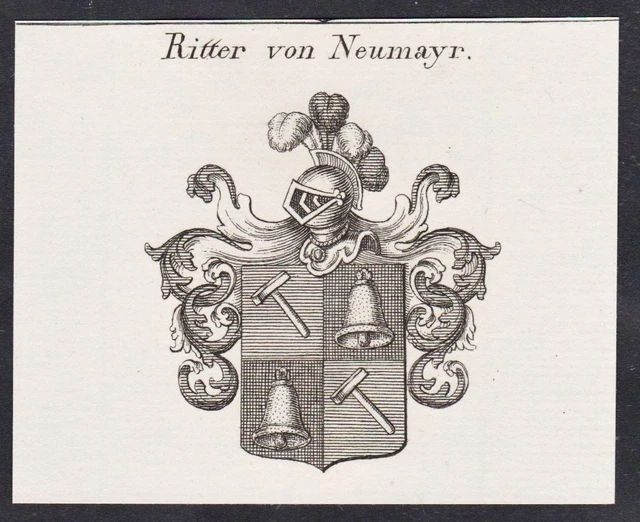 NEUMAYR ARMOIRIES COAT Of Arms Héraldique Genealogie Gravure sur Cuivre ...