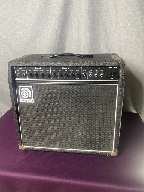 VINTAGE AMPEG AX-70 Guitar Combo Amp Solid State+tube Combo~ Spring ...
