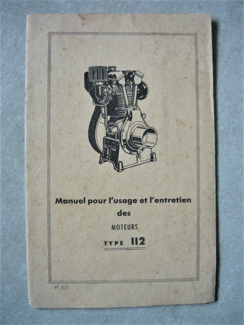 MANUEL USAGE ENTRETIEN moteur fixe BERNARD MOTEURS type 112 n°2020 EUR ...