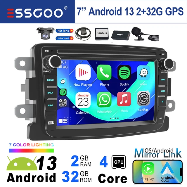 AUTORADIO DAB + KAM Carplay Android 32G GPS per Renault Dacia Logan Lodgy Symbol EUR 194,78 ...