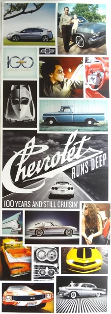 CHEVROLET RUNS DEEP 100 Years GM Poster Corvette Camaro El Camino ...