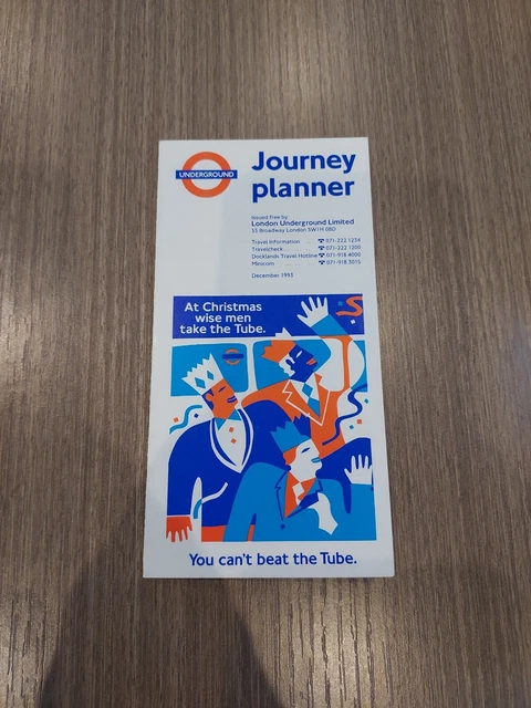 LONDON UNDERGROUND TUBE Map / Journey Planner May 1994 £2.58 - PicClick UK