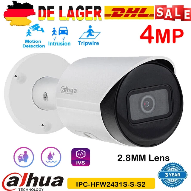 DAHUA 4MP IR IP Kamera Starlight Bullet CCTV IPC-HFW2431S-S-S2 PoE WDR 2.8mm NEW EUR 77,35 ...