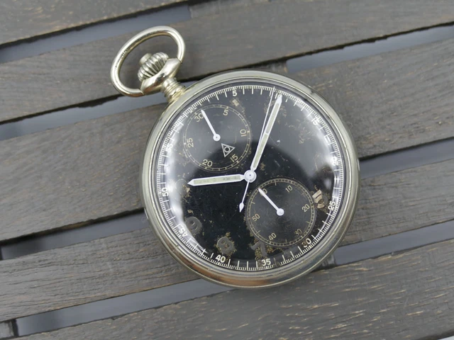 40S VINTAGE WW2 Dugena chronograph minerva cal 19-9CH military ...