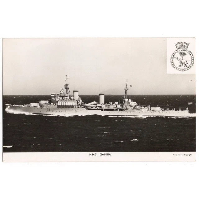 HMS GAMBIA (1940) Fiji-class Light Cruiser Royal Navy RP Postcard ...