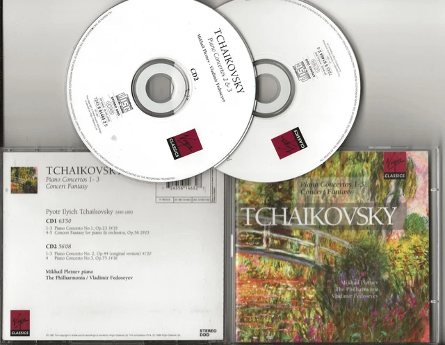 TCHAIKOVSKY PIANO CONCERTOS No's 1-3 Mikhail Pletnev 2 cds 1998 £4.99 - PicClick UK