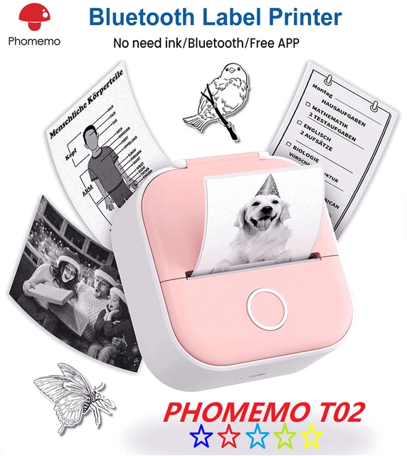 PHOMEMO STICKER PRINTER- T02 Print Pods Mini Sticker Printer Children's ...