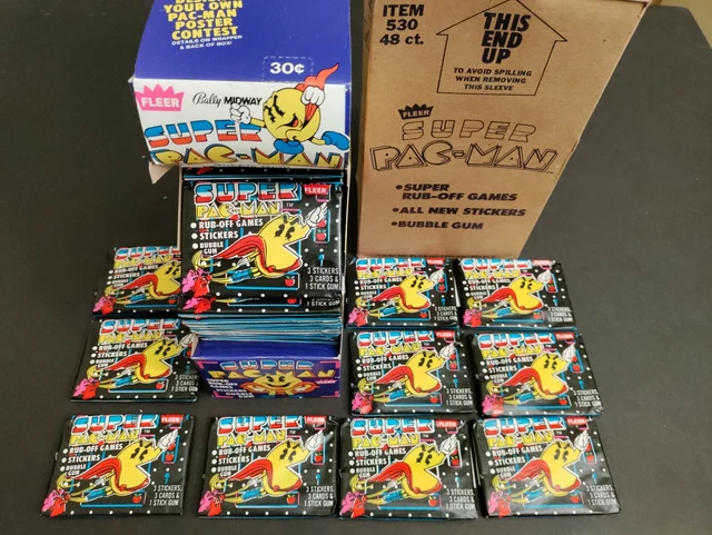 SUPER PAC-MAN RUB-OFF game trading card box Fleer 1982 VINTAGE-VERY ...