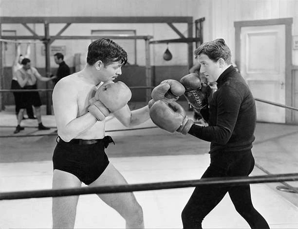 THE AMERICAN ACTOR Clark Gable boxing Spencer Tracy August 14 1936- Old ...