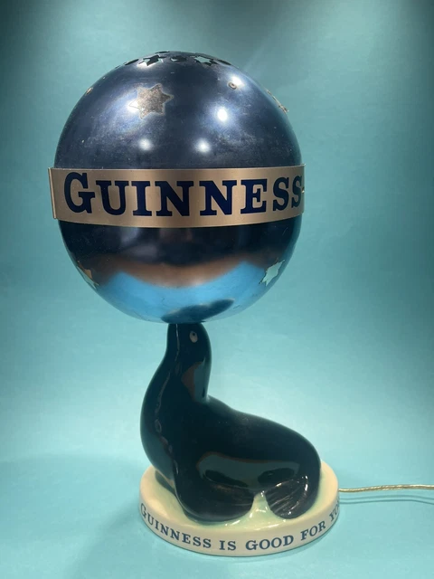 GUINNESS CARLTON WARE Seal/Sealion Lamp with Original Shade from the ...