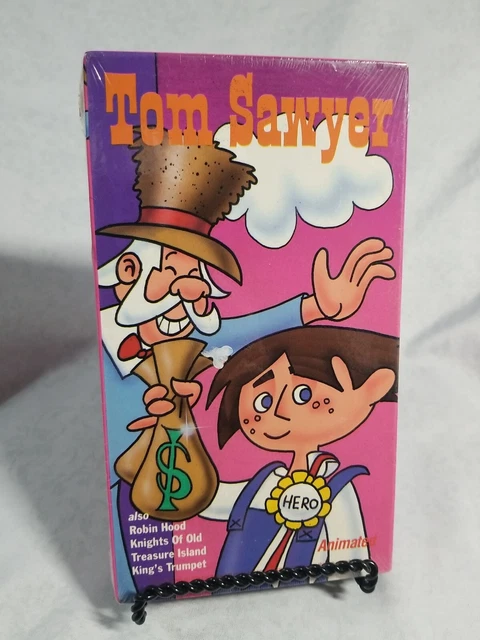 TOM SAWYER VHS Vintage Cartoons includes Robin Hood Treasure Island AND ...
