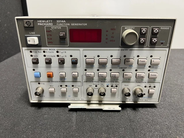 HP/AGILENT 3314A PROGRAMMABLE 20MHz Function/Waveform Generator, Fully ...