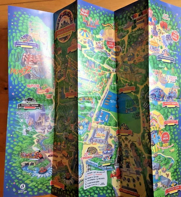 VINTAGE ALTON TOWERS Theme Park 1994 Information Leaflet/Guide Map ...