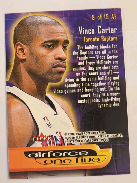 1999-00 FLEER FORCE #8 AF Vince Carter / Tracy McGrady Air Force One ...