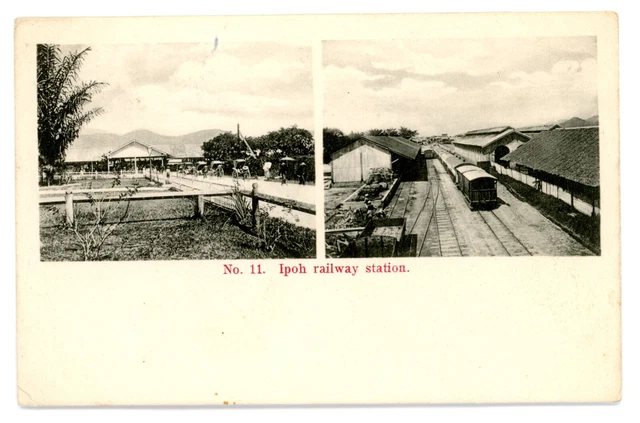 1923 MALAYA FMS Railway postcard of Ipoh Station by A Kaulfuss of ...