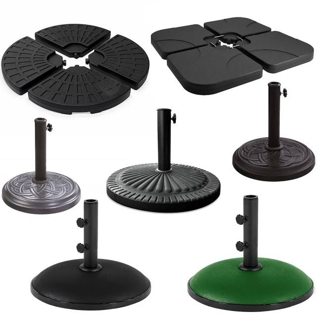 PARASOL UMBRELLA BASE Sand Water Filled Stand Square Round Patio ...