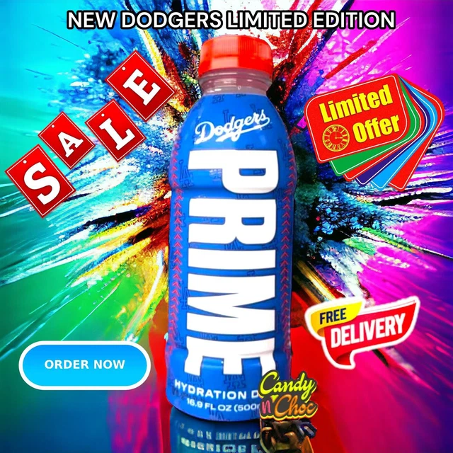 PRIME HYDRATION LA Dodgers V2 Bottle IN HAND READY TO SHIP Rare New ...