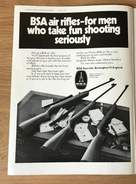 (STGUN32) ADVERT11X8& BSA Air Rifles: Airsporter. Meteor Super. Meteor ...