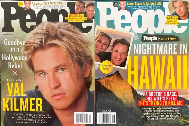 PEOPLE MAGAZINE APRIL 21, 2025 Val Kilmer/Nightmare In Hawaii 2 Covers ...