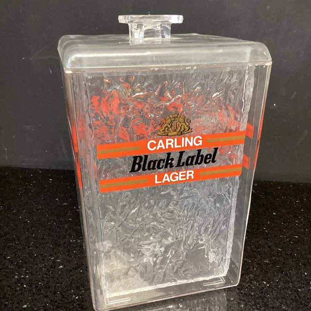 RARE VINTAGE 1980S Plastic Advertising Carling Black Label Pub Bar ice ...