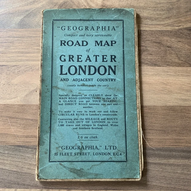 GEOGRAPHIA - ROAD Map of GREATER LONDON - On Cloth - Possibly 1930's ...