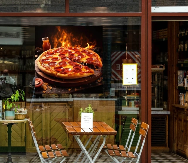 3D SAUSAGE PIZZA O2077 Window Stickers Vinyl Wallpaper Wall Murals Fay ...