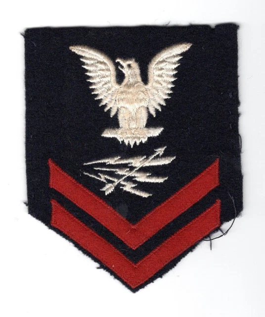 INSIGNE DE MANCHE US NAVY, « PO3 RADIOMAN » 2nd class rate, NYEC 1943 ...