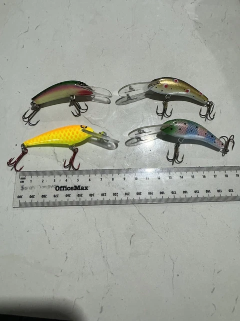 4 DEEP DIVING Lures, Murray cod, Trout Fishing Lures, Stump Jumper, JJ ...