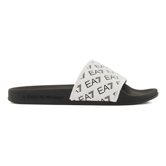 EA7 EMPORIO ARMANI White Pool Sliders Slides Sandals White Logo - UK 11 ...