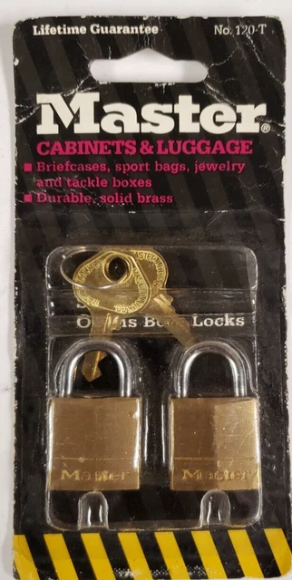 VINTAGE MASTER LOCK Solid Brass Cabinets & Luggage Locks & Keys 2pk ...