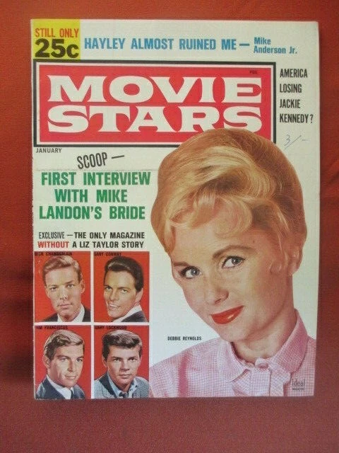 MOVIE STARS MAGAZINE -January 1964,Gary Conway,Debbie Reynolds,James ...