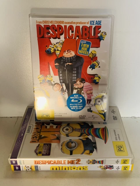 DESPICABLE ME / Despicable Me 2 / Minions (Region 4, 3 Disc DVD Set ...