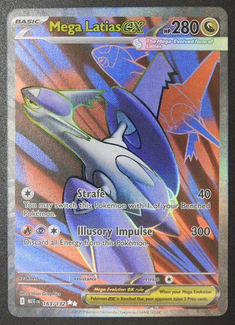 2025 POKEMON MEGA Evolution MEGA LATIAS ex Full Art card no. 163/132 $9 ...