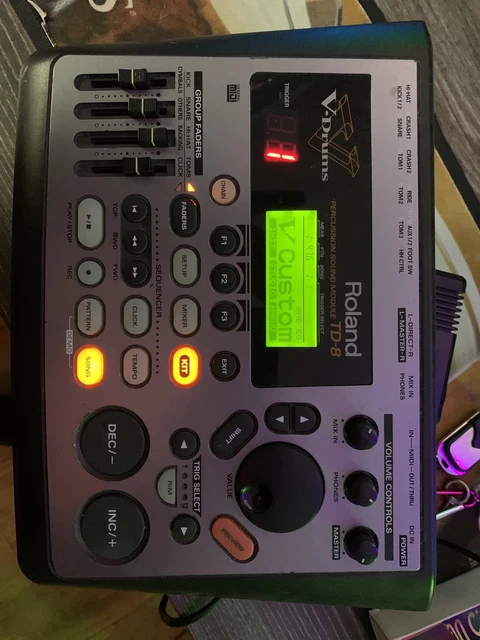 ROLAND TD-8 V-DRUM Module electric drum brain with Mount & power block ...