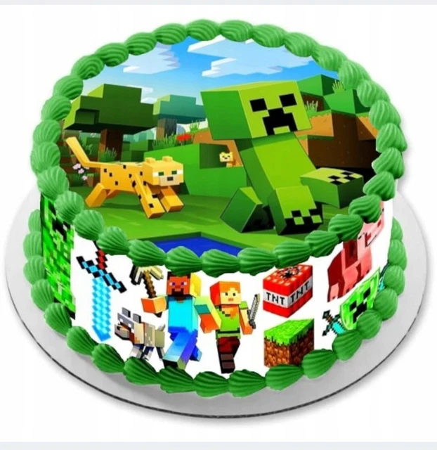 EDIBLE MINECRAFT PIXEL tnt Cake Topper Cake Picture Zuckerbild Game £8. ...