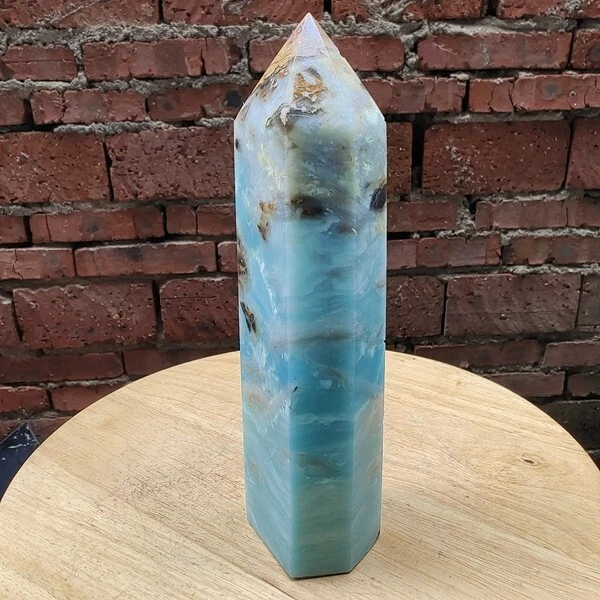 920G NATURAL AMAZON Sky Blue Jade crystal Obelisk Quartz tower point Healing EUR 80,65 - PicClick FR